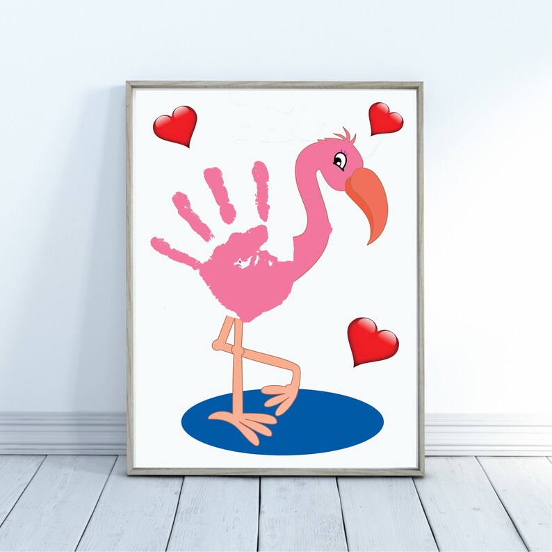 Flamingo Handprint Printable Craft, Preschool Worksheets, Pre K ...