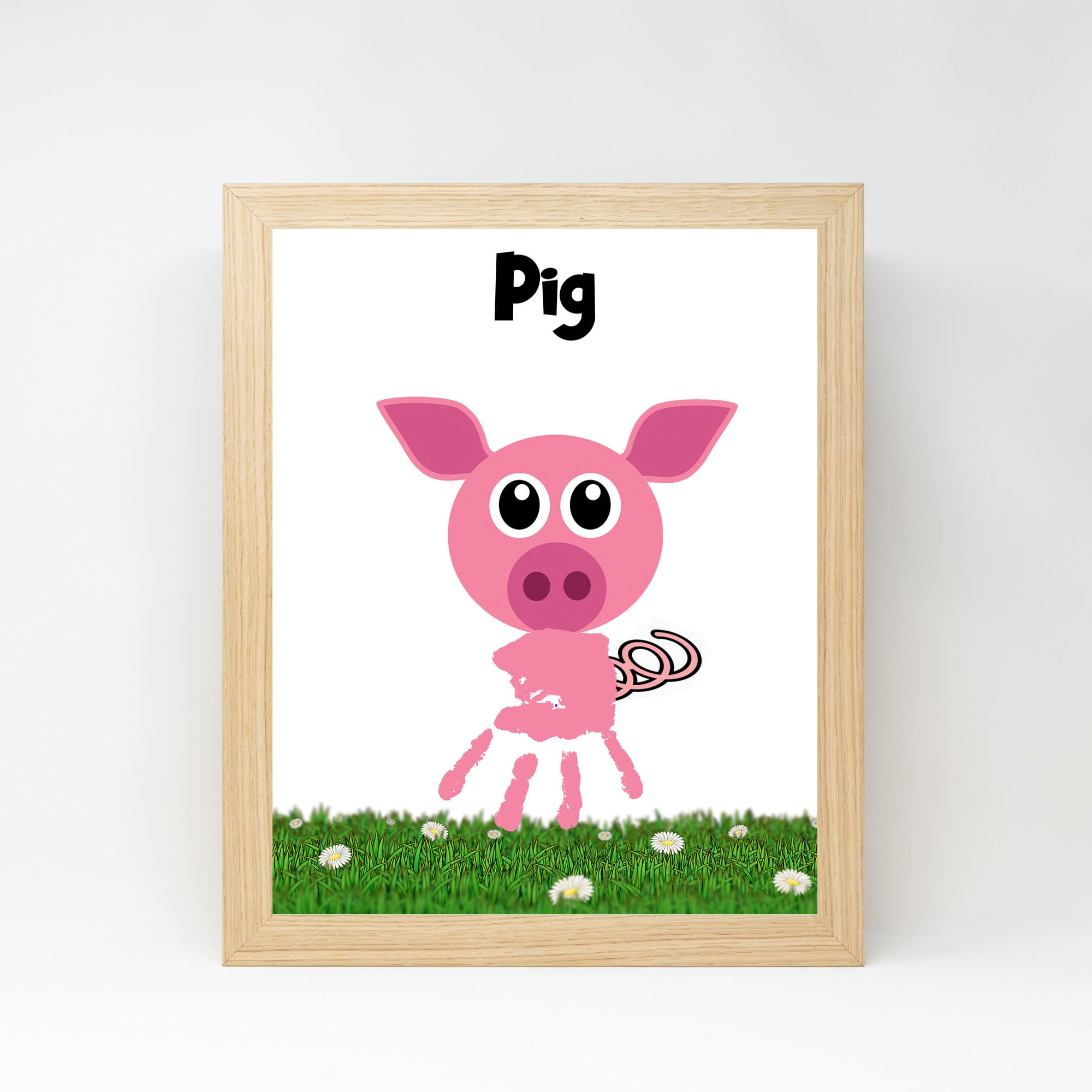 Pig Handprint Art Printable , Pre K Curriculum Worksheets for Toddlers ...