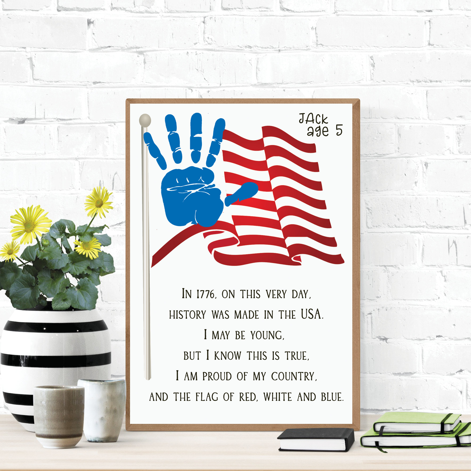 Preschool July 4th Handprint Art, Pre K Curriculum Busy Book ...