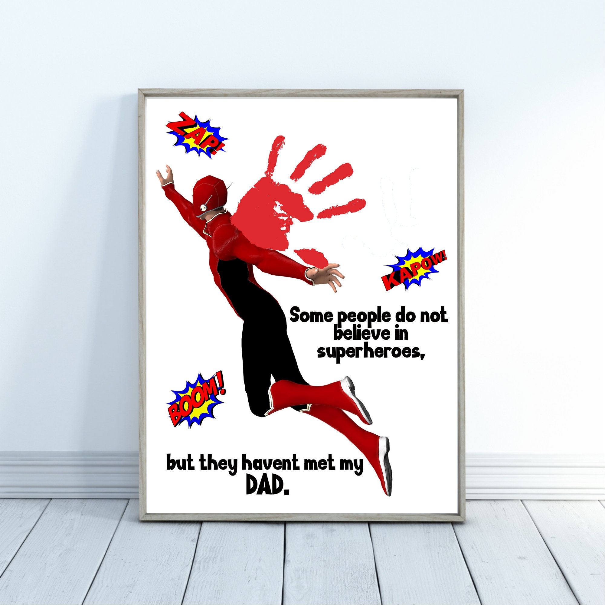 Dad Superhero Fathers Day Handprint for Dad Fathers Day Handprint for ...