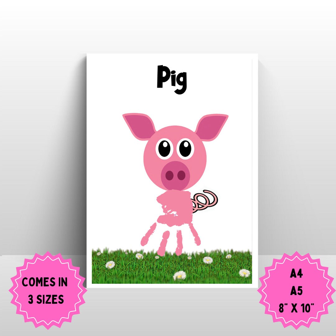 Pig Handprint Art Printable , Pre K Curriculum Worksheets for Toddlers ...