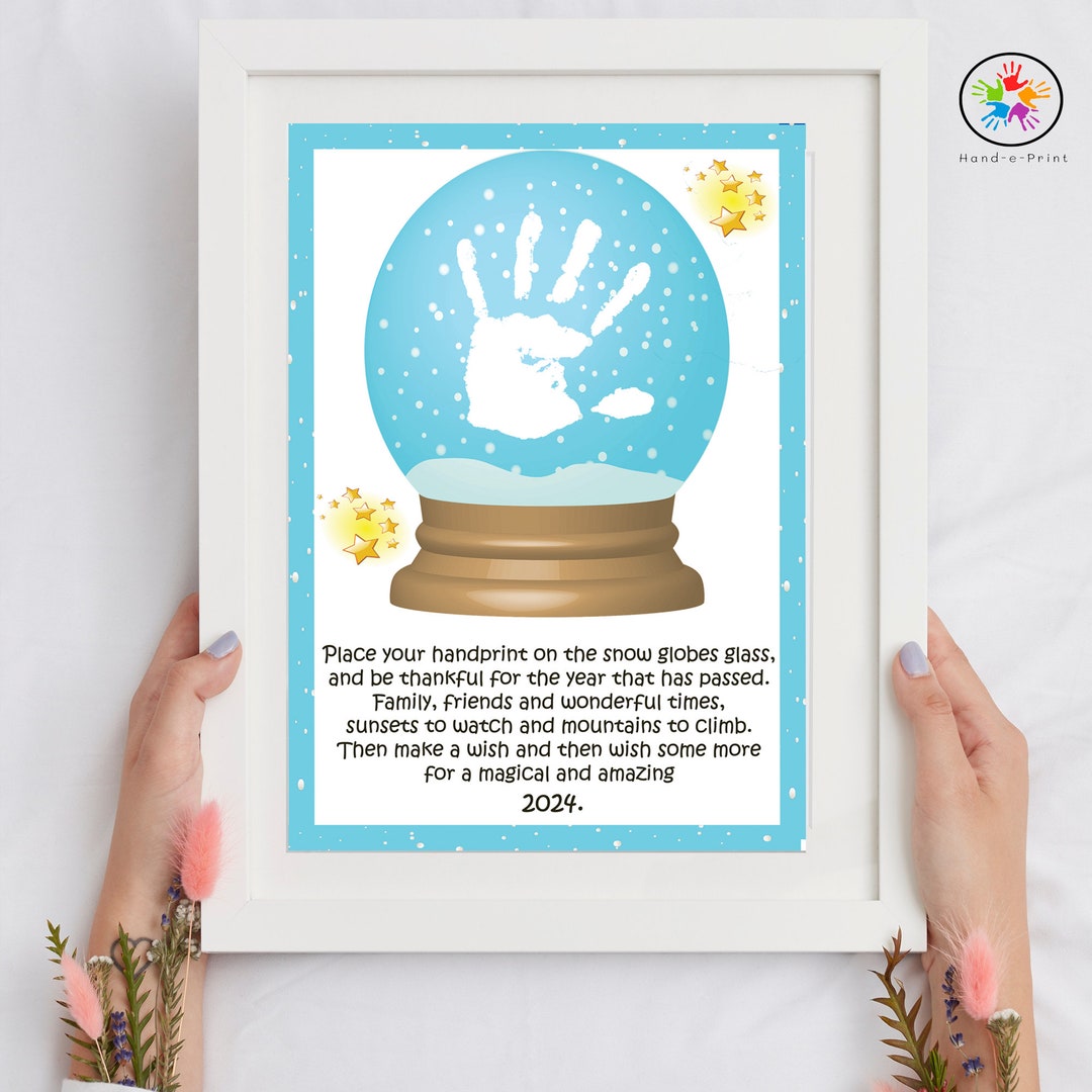 Snow Globe Wall Art Christmas Handprint Craft Advent - Etsy