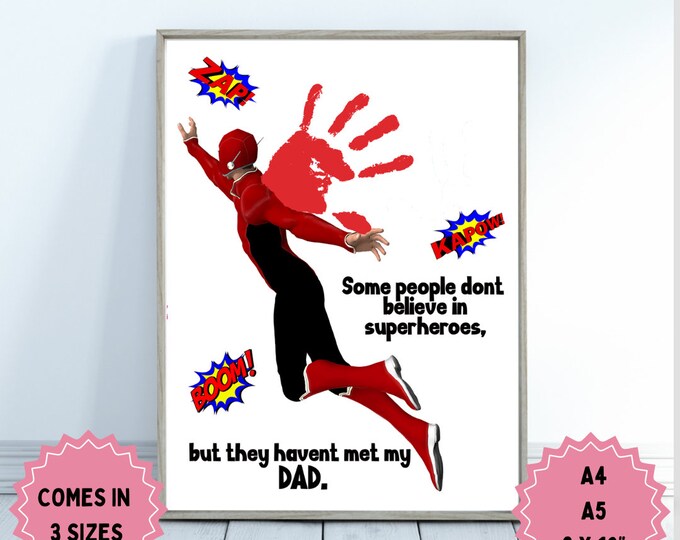 Dad Superhero Fathers Day Handprint for Dad Fathers Day Handprint for ...