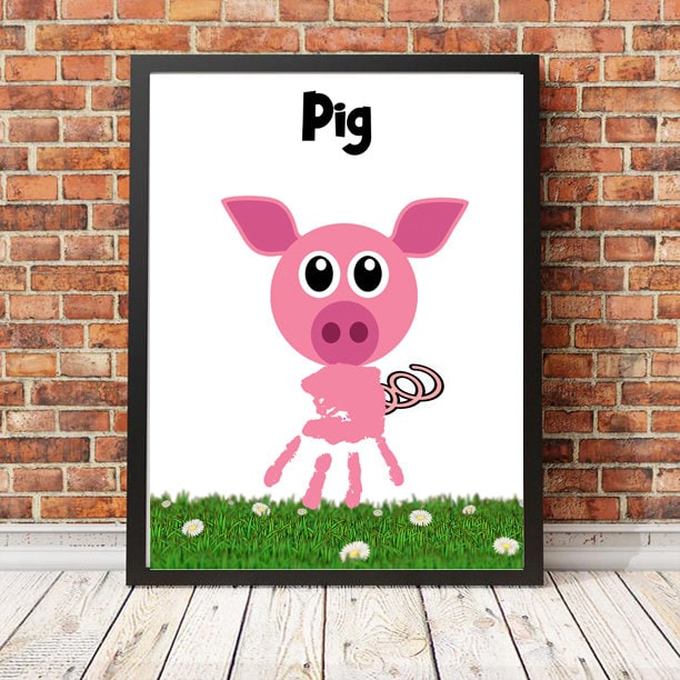 Pig Handprint Art Printable , Pre K Curriculum Worksheets for Toddlers ...