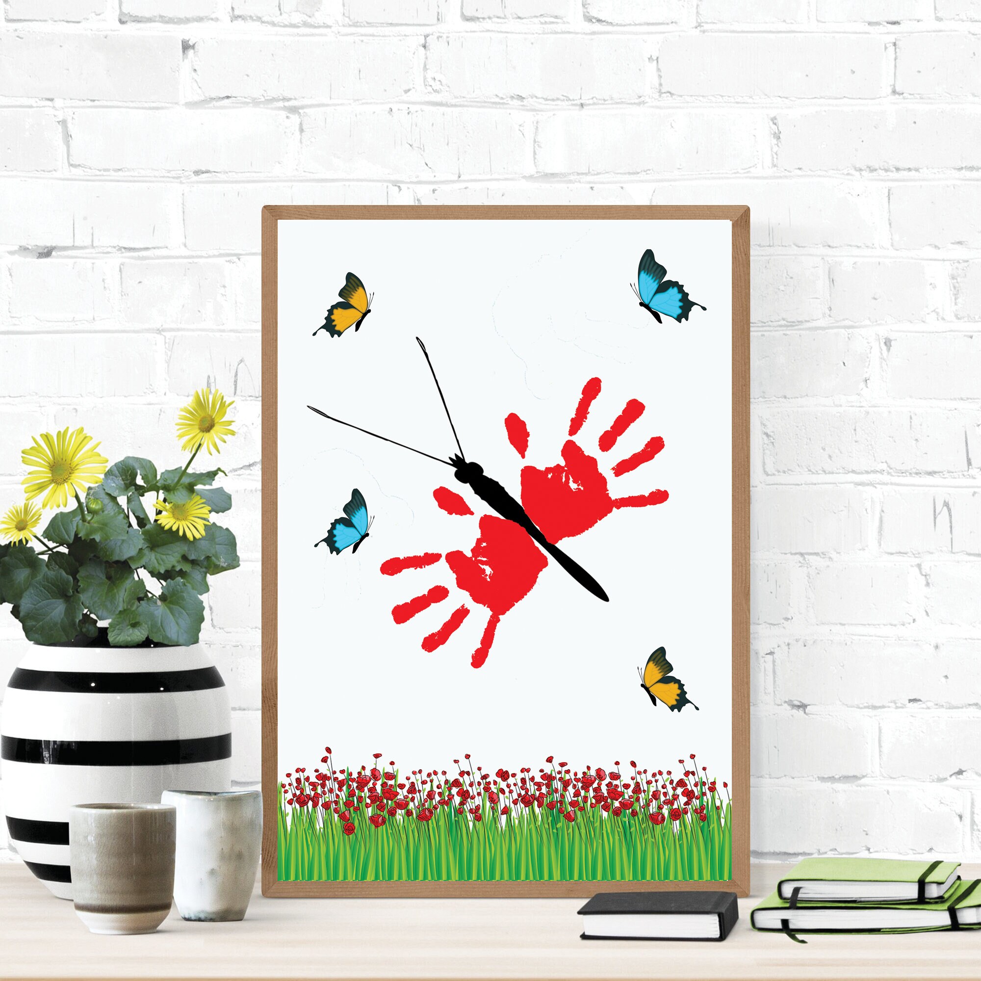Butterfly Handprint Craft Printable, Mothers Day Handprint, 1st Mothers ...