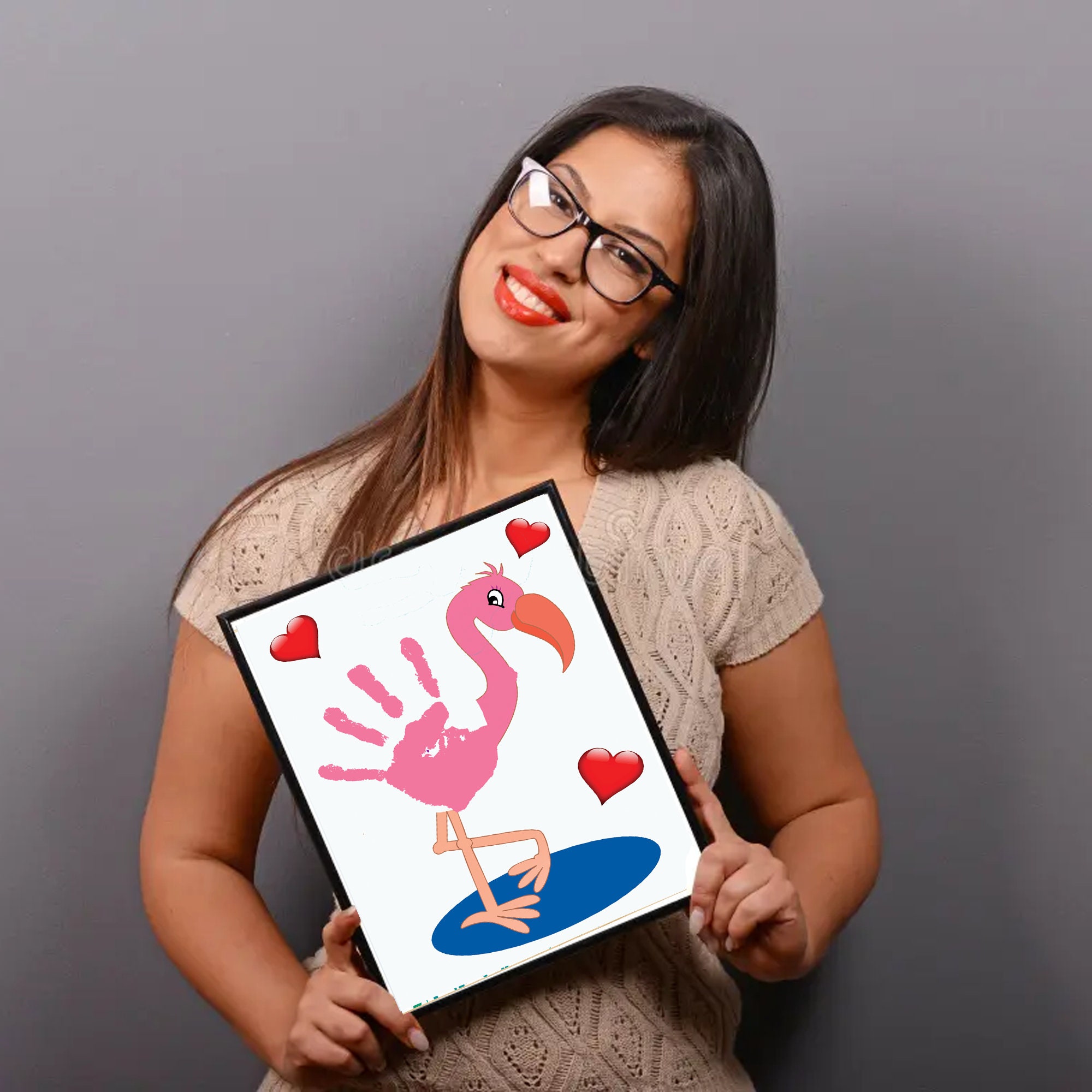 Flamingo Handprint Printable Craft, Preschool Worksheets, Pre K ...