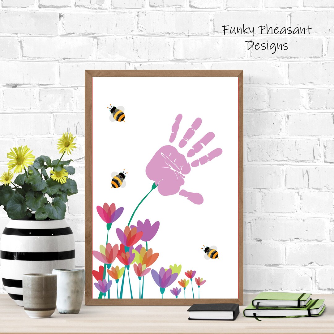 Floral Handprint Art Spring Handprint Art Classroom - Etsy