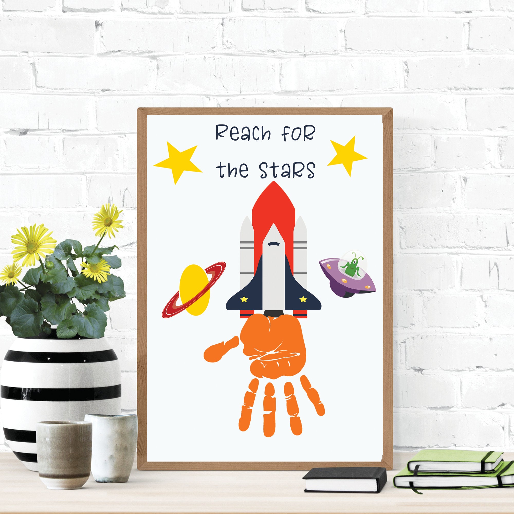 Reach for the Stars Handprint Art for Toddlers, Preschool Handprint ...