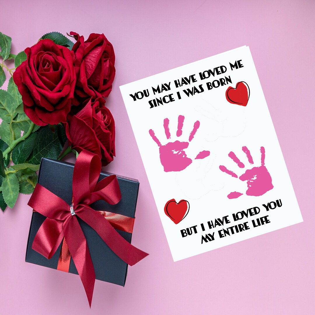 Printable Cute Valentine Handprint Art for Valentines Day, Grandparents ...