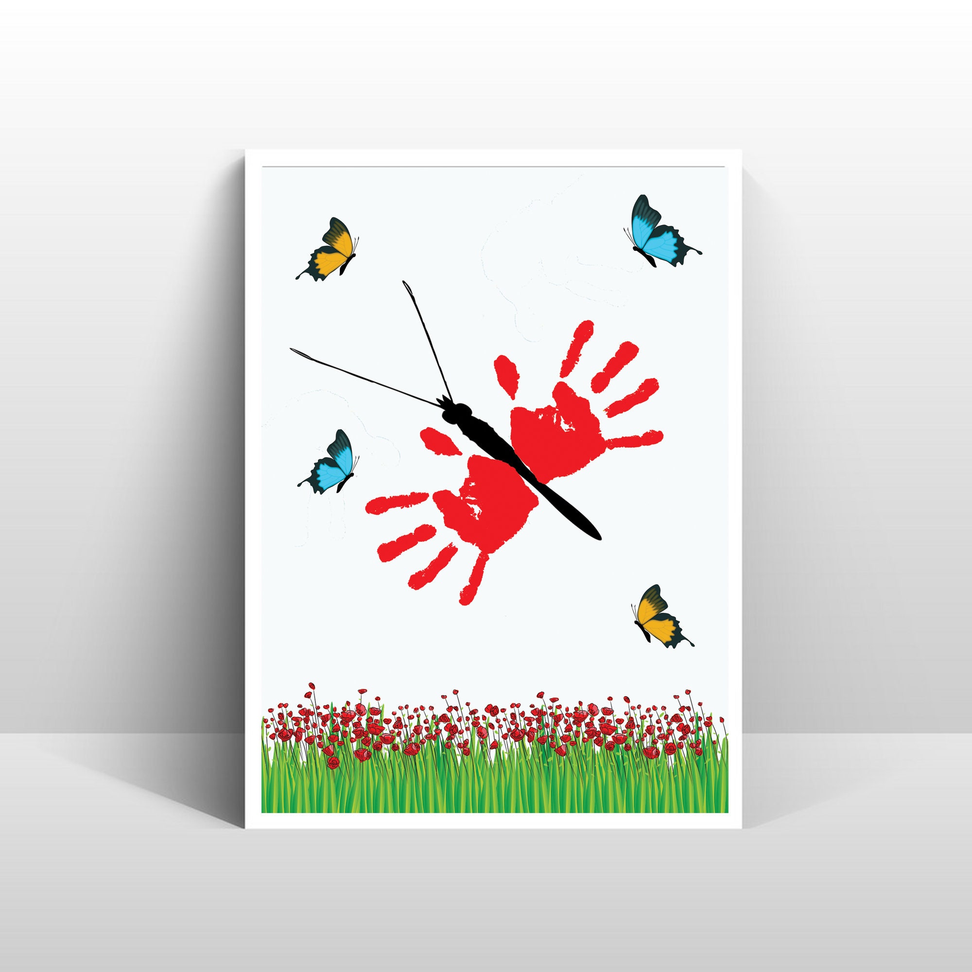 Butterfly Handprint Craft Printable, Mothers Day Handprint, 1st Mothers ...