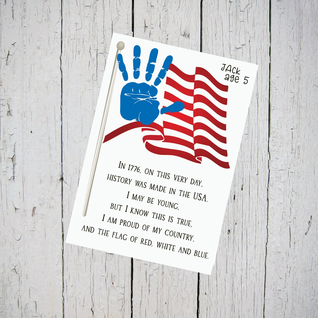 Preschool July 4th Handprint Art, Pre K Curriculum Busy Book ...