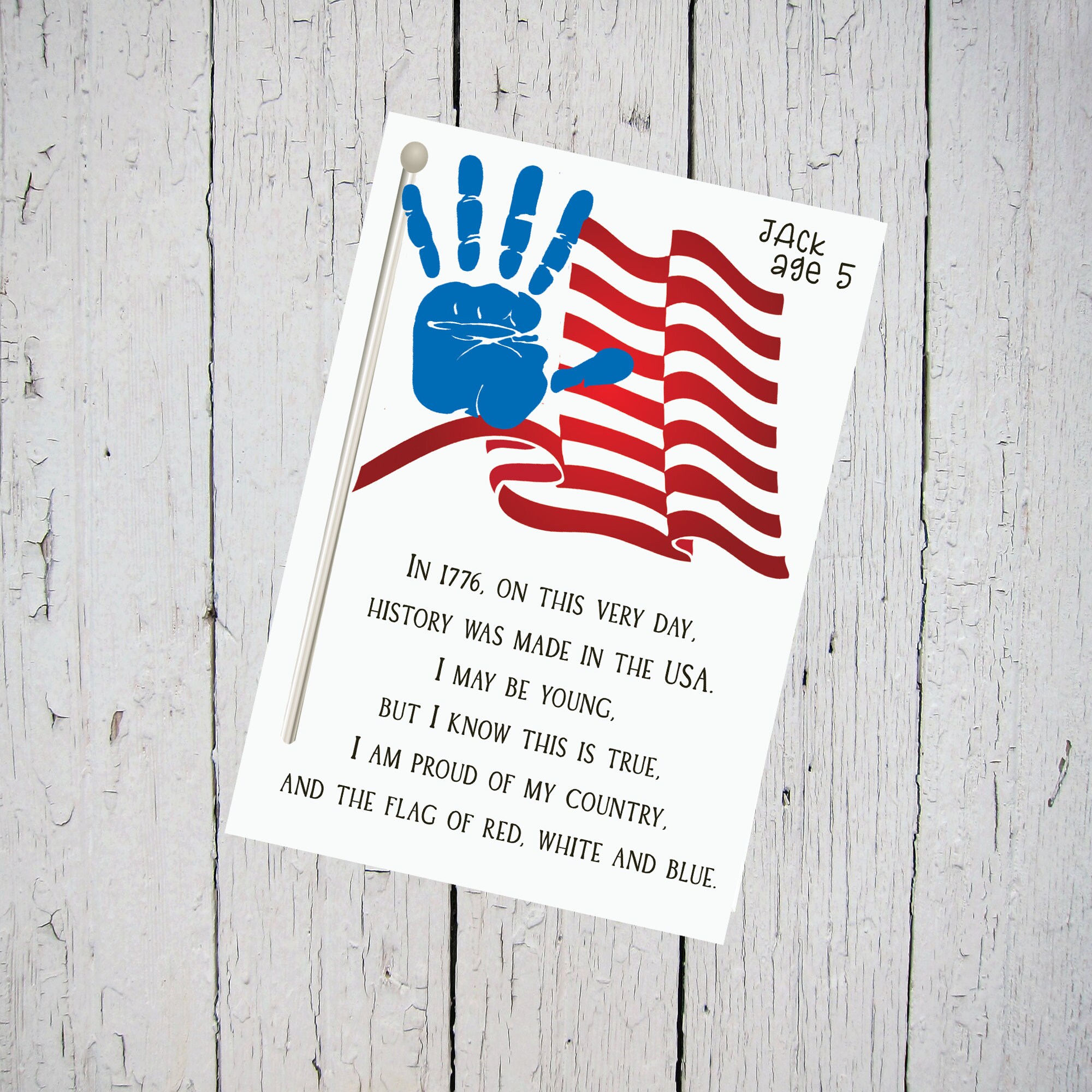 Preschool July 4th Handprint Art, Pre K Curriculum Busy Book ...