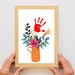 Pre K Handprint Art for Mom, Preschool Busy Book Craft, Cute Floral ...