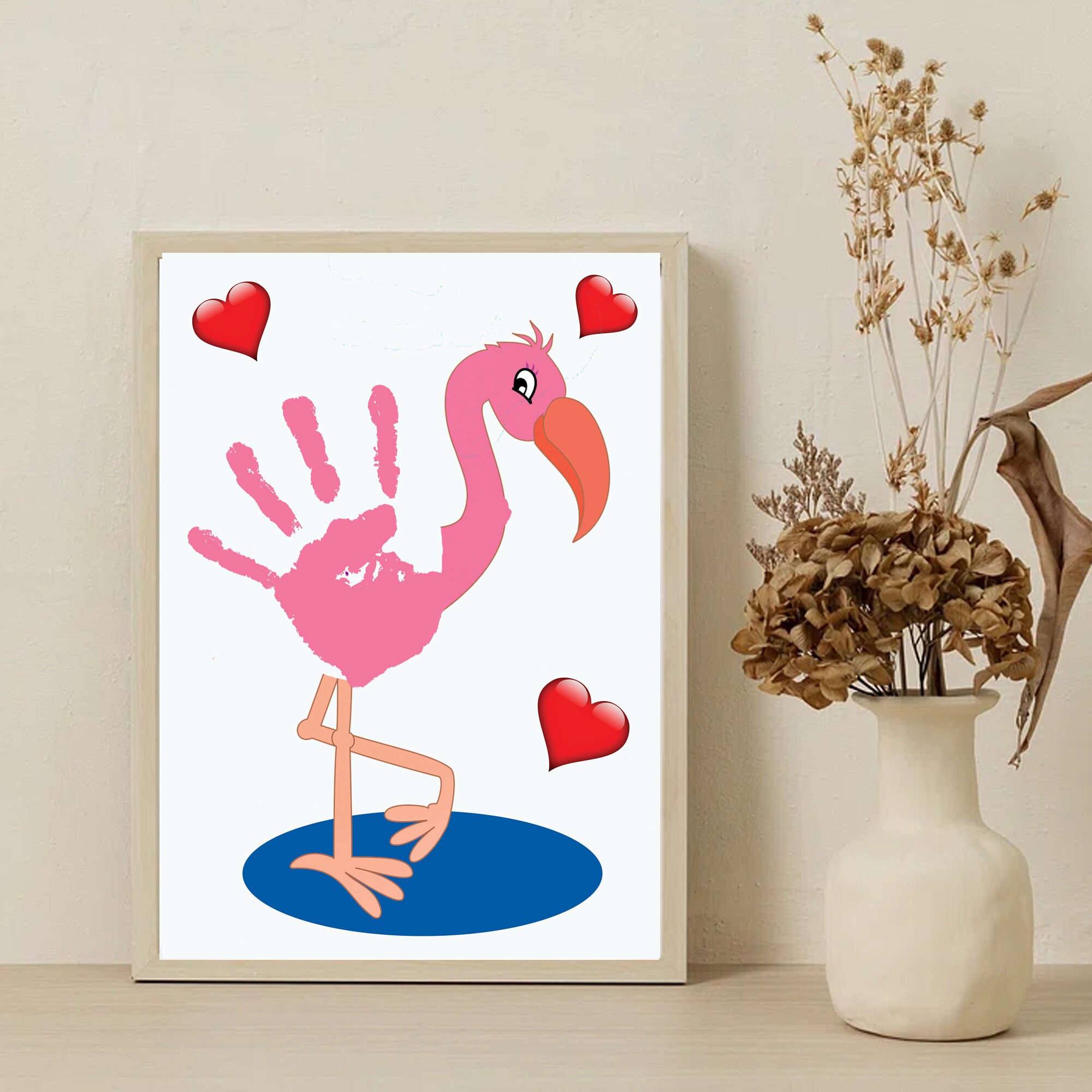 Flamingo Handprint Printable Craft, Preschool Worksheets, Pre K ...