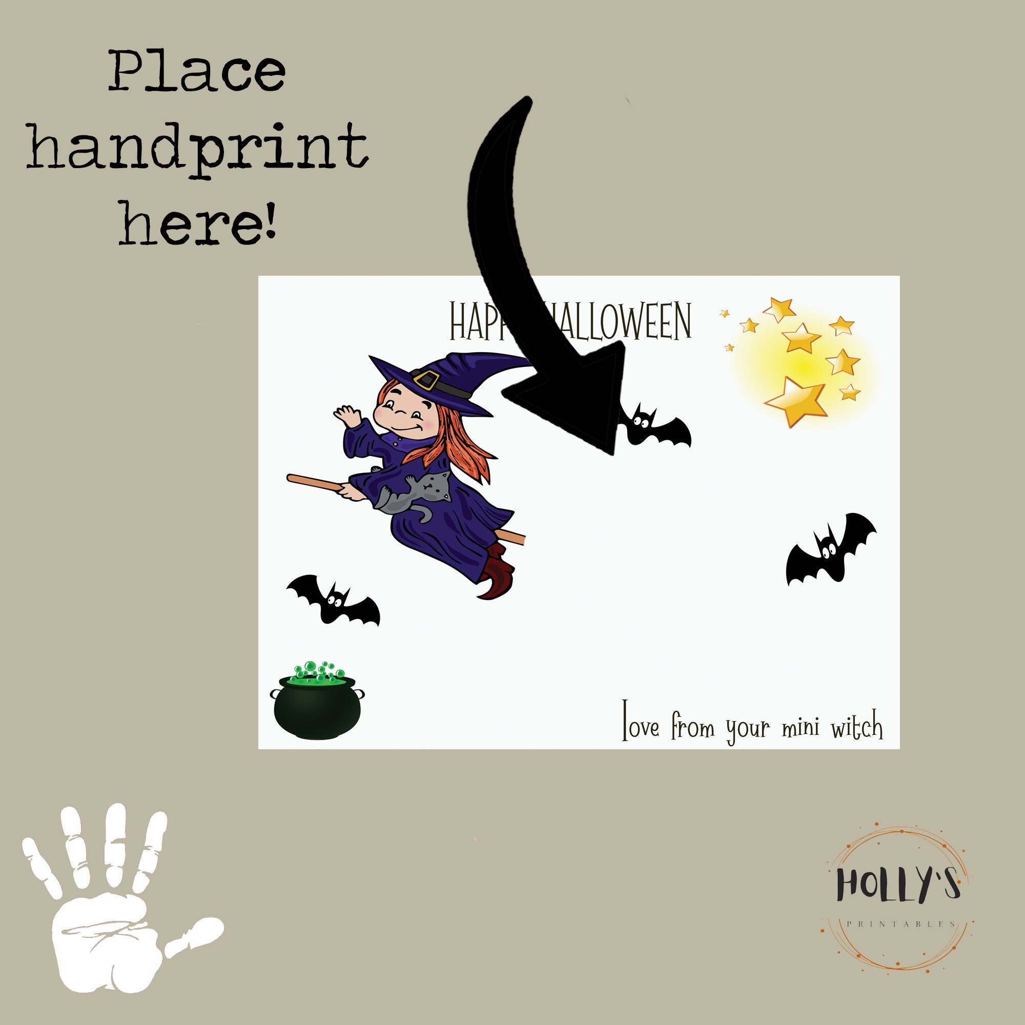 Halloween Handprint Craft Trick or Treat Sign Preschool - Etsy