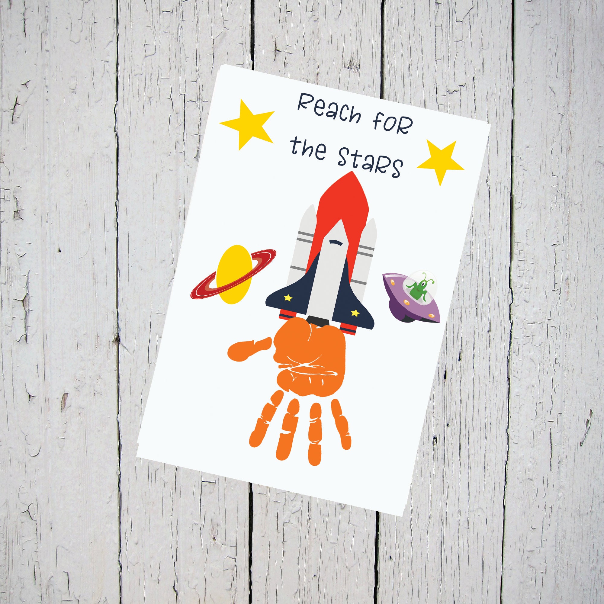 Reach for the Stars Handprint Art for Toddlers, Preschool Handprint ...
