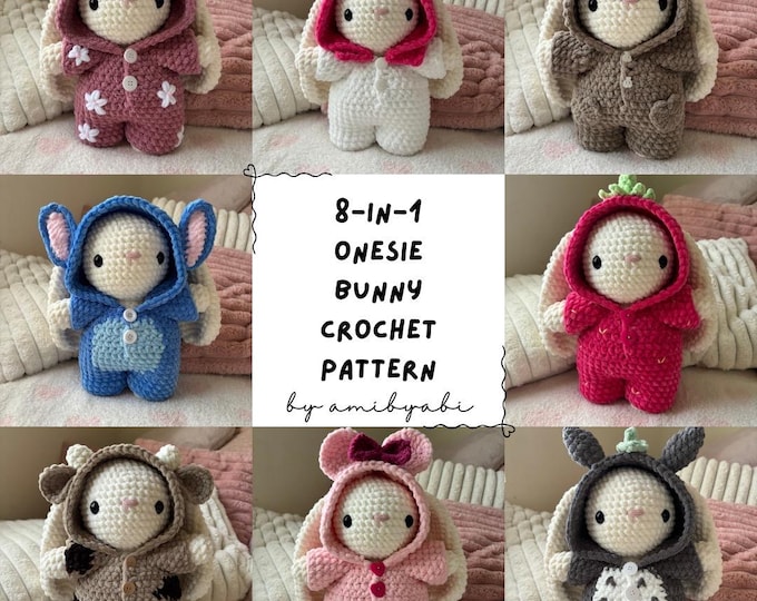 Crochet Bunny With Hat and Overalls - Etsy