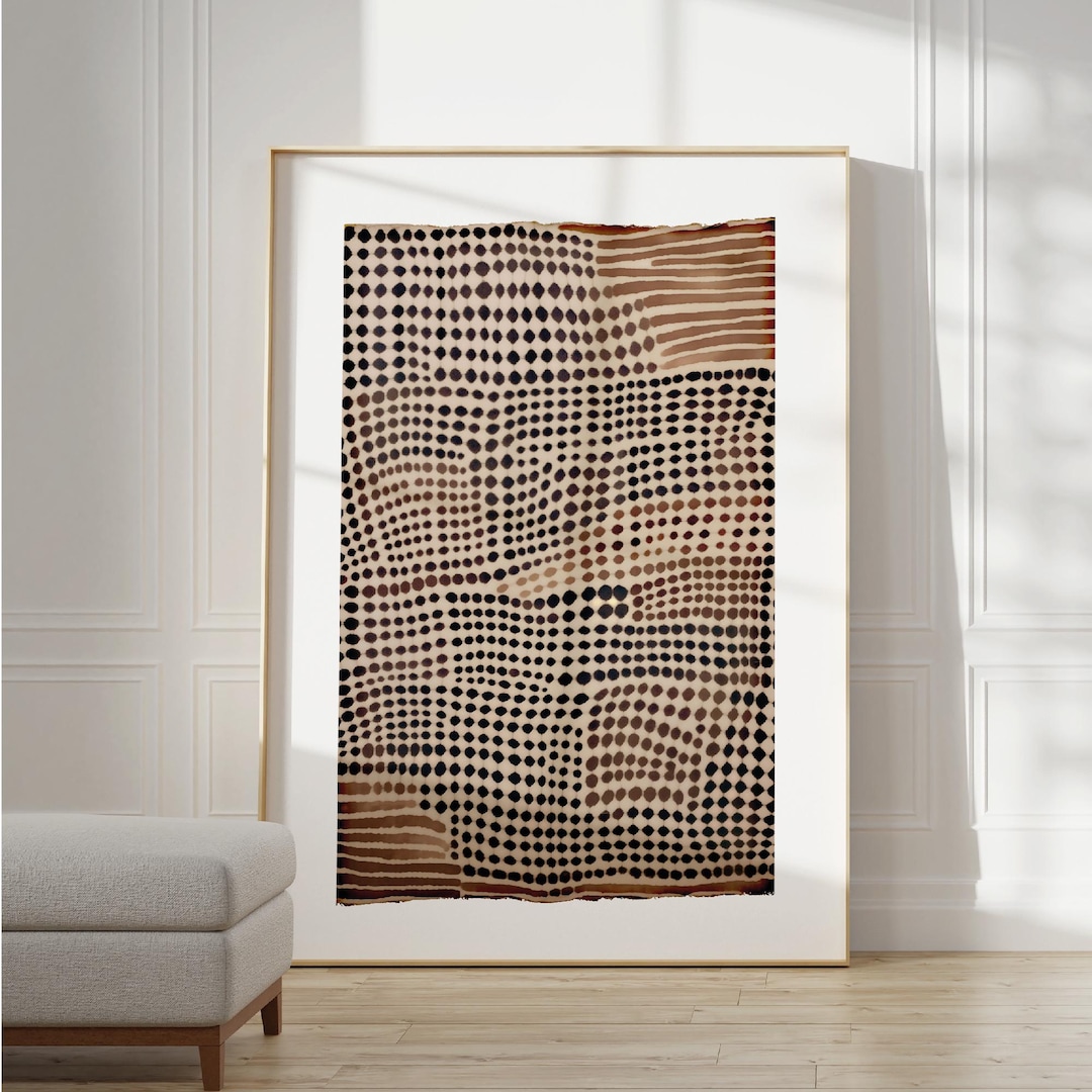 Brown Tribal Abstract Art Large, Modern Wall Art, Wabi-sabi Art, Ethnic ...