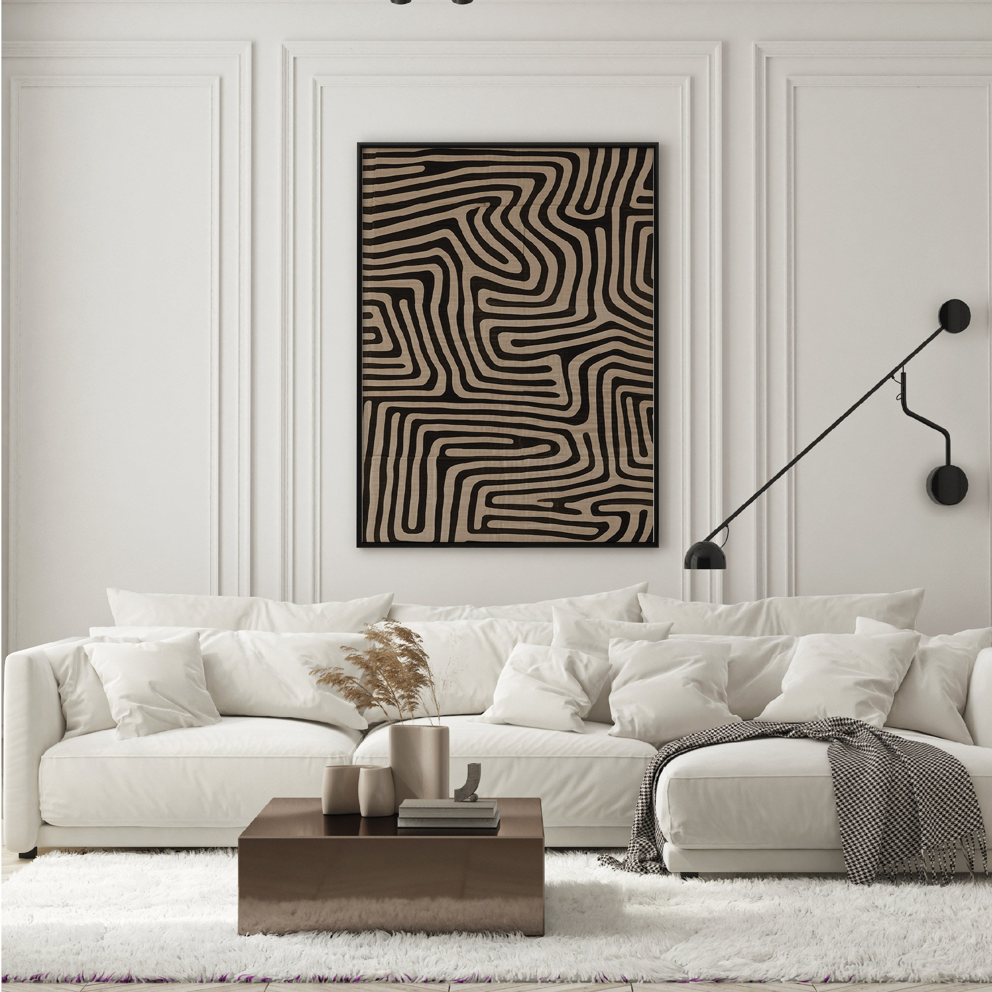 Aboriginal Abstract Wabi Sabi Wall Art, Japandi Boho Tribal Wall Art ...