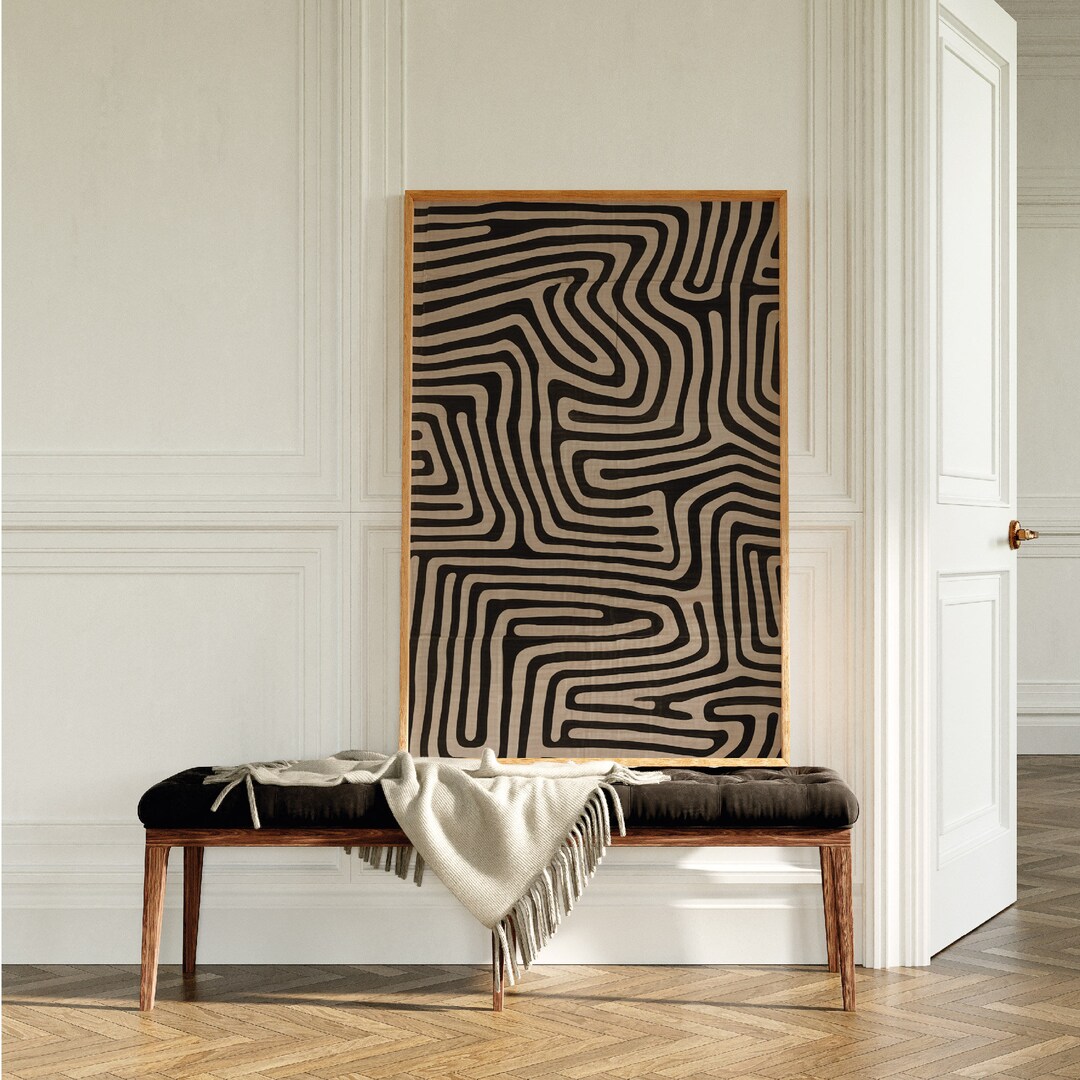 Aboriginal Abstract Wabi Sabi Wall Art, Japandi Boho Tribal Wall Art ...