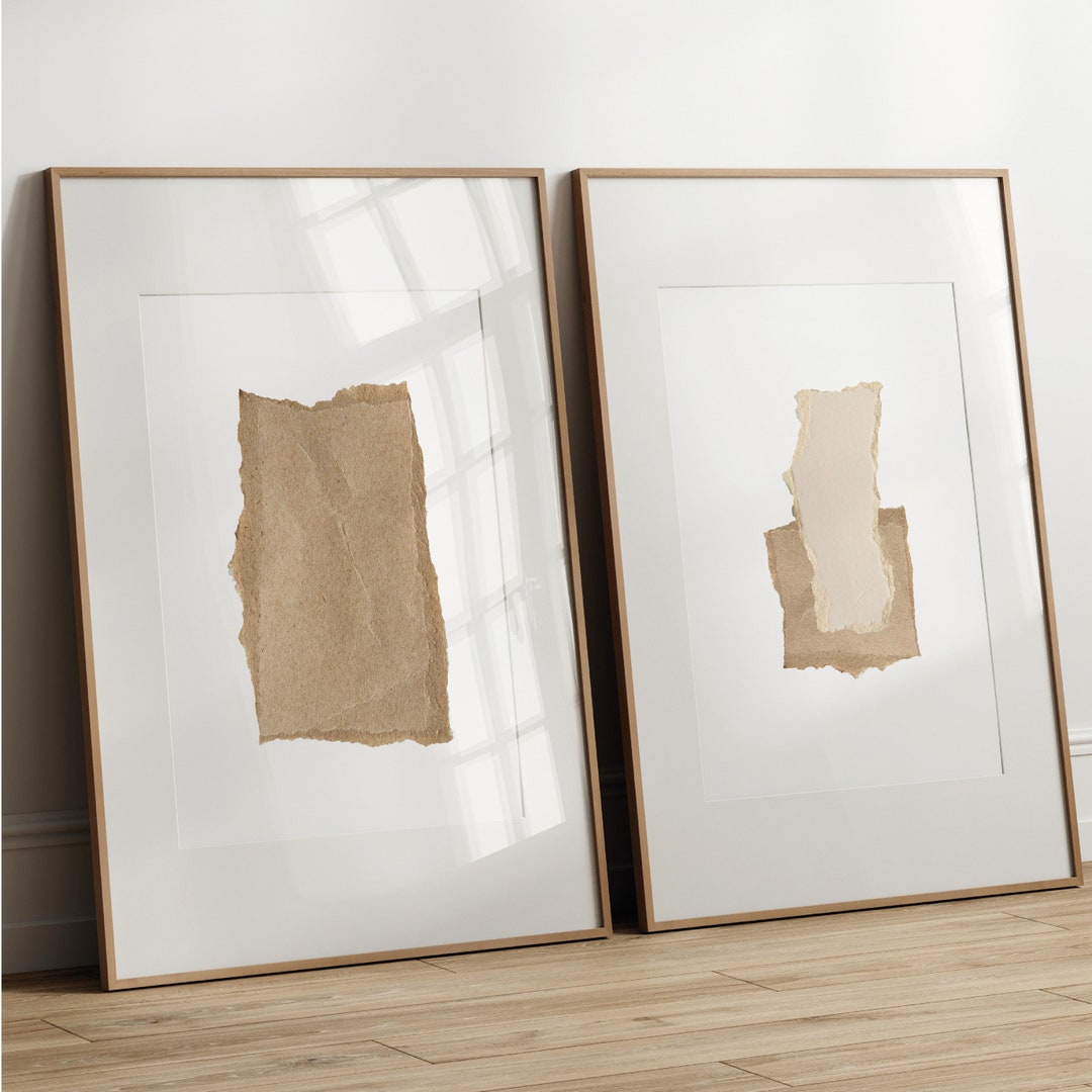Wabi Sabi Minimalist Printable Paper Collage Effect Art Poster - Etsy