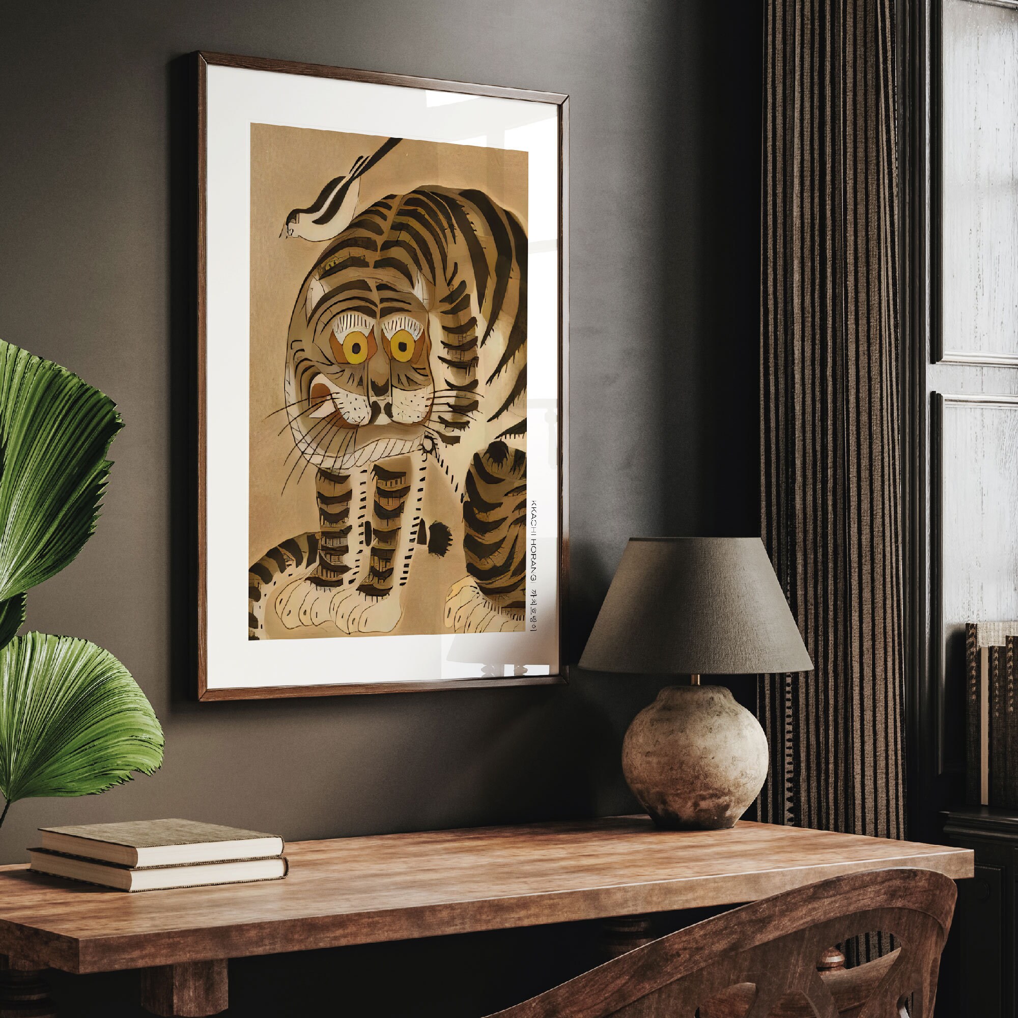 Vintage Korean Tiger Poster Rare Find, Kkachi Horangi Asian Poster ...