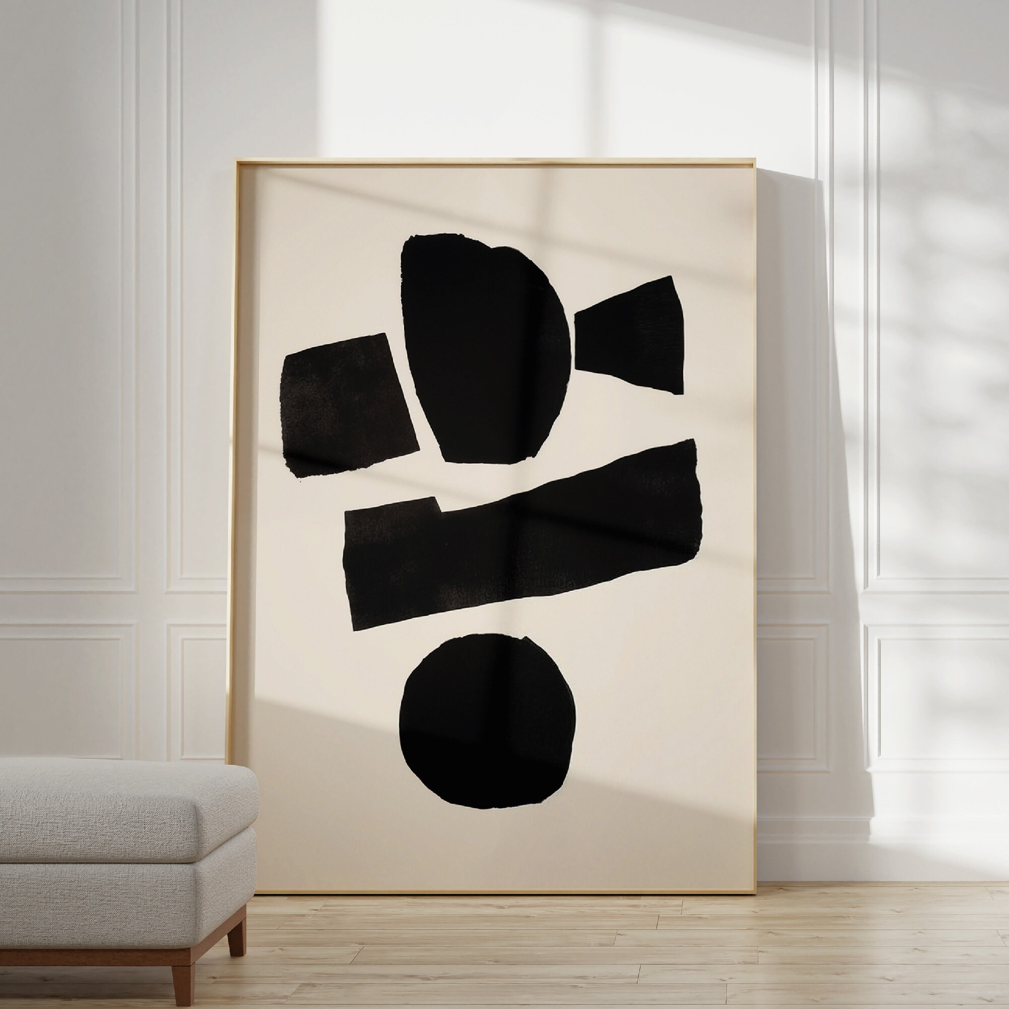 Wabi Sabi Modern Wall Art, Contemporary Art, Abstract Black White ...