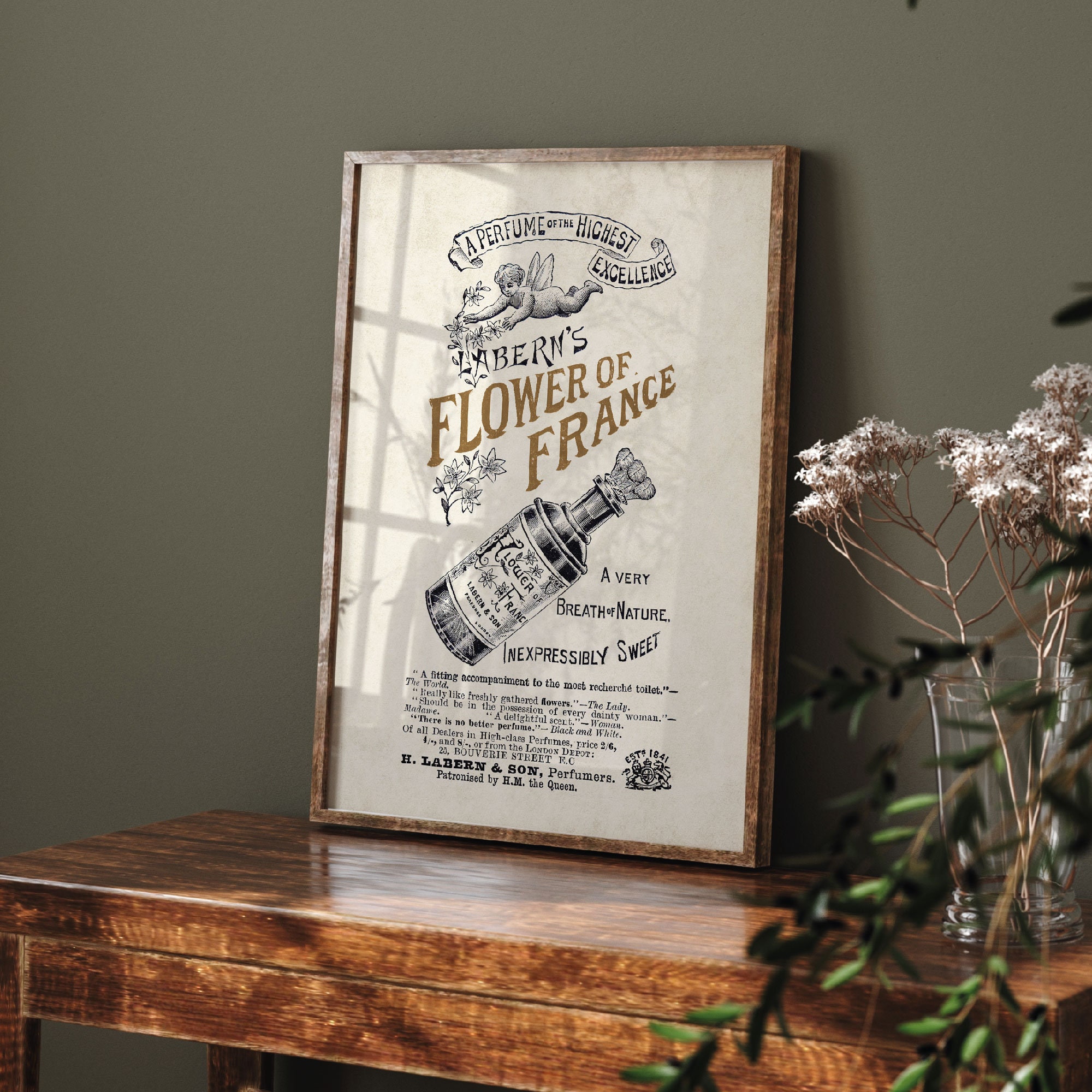 French Perfume Vintage Poster, Rare Authentic Eau De Cologne Print ...
