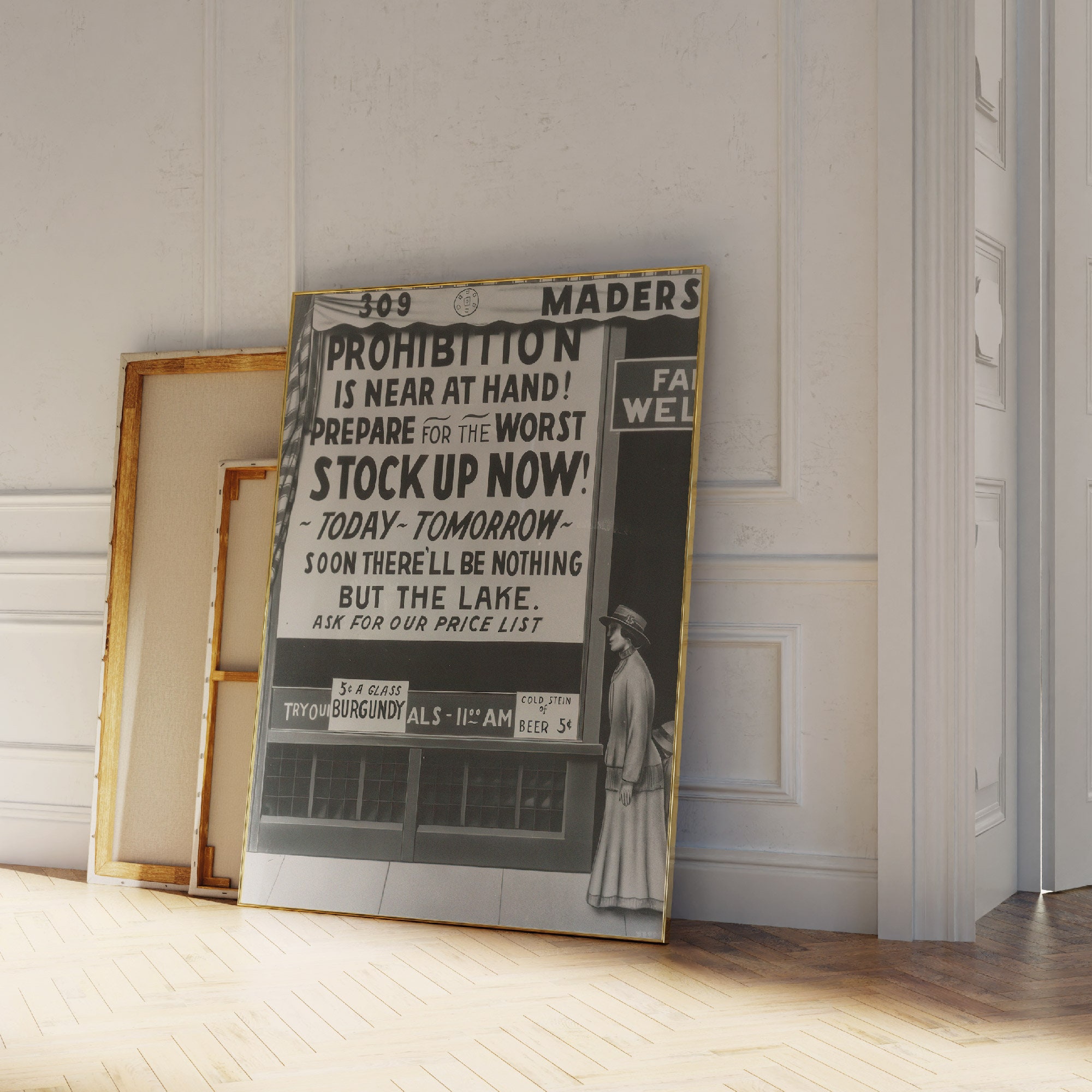 Prohibition Poster Vintage, Black and White Art, Black Printable Art ...