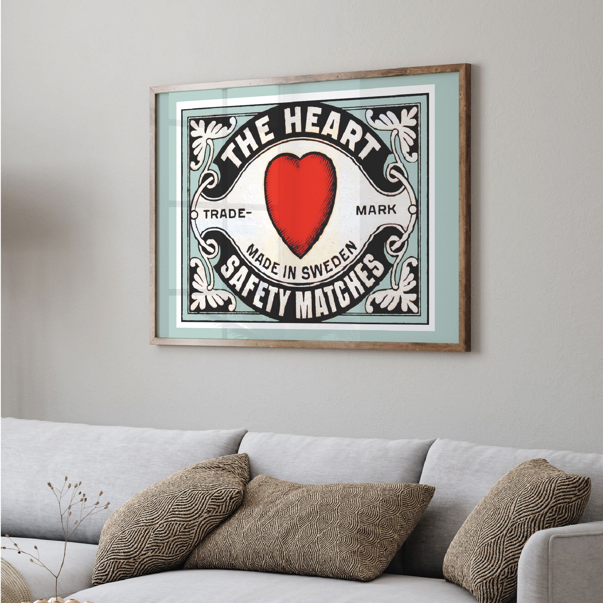 Vintage Matchbox Love Print, Matchbox Wall Art, Retro Boho Home Decor ...