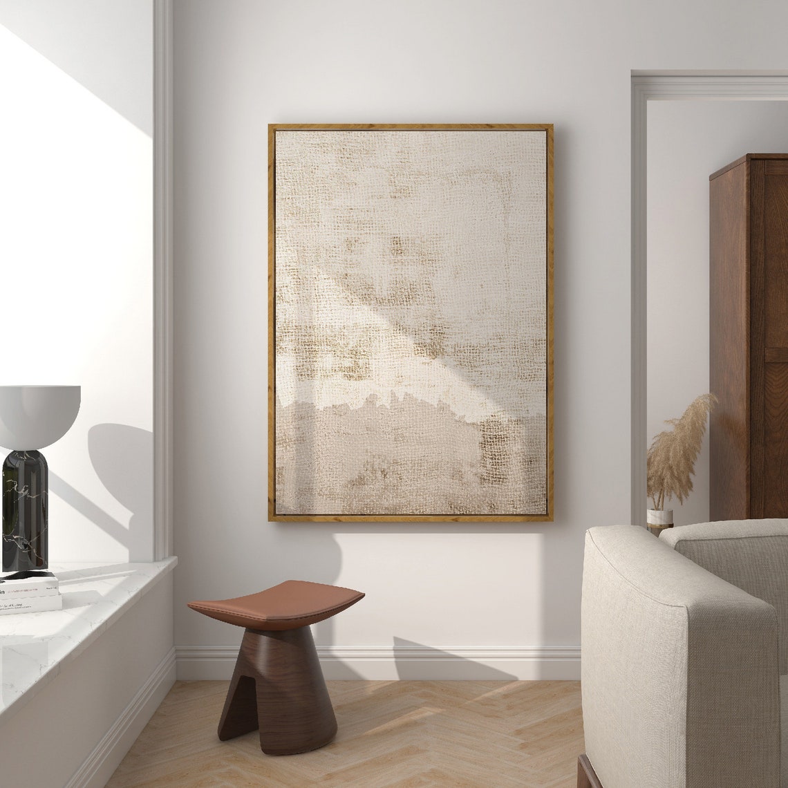 Beige Wabi Sabi Painting Wall Art Beige Handmade Wall Art Oversized ...