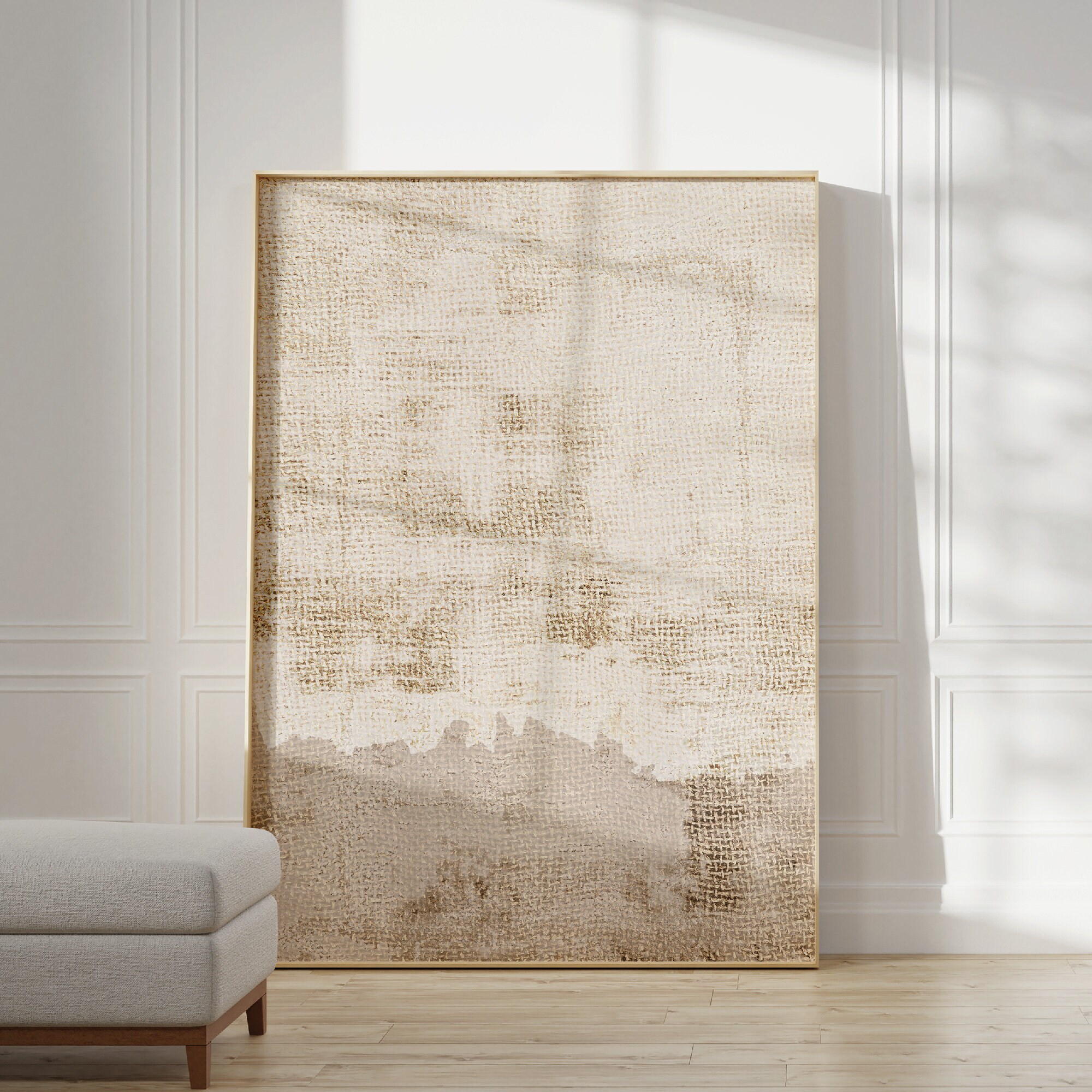 Beige Wabi Sabi Painting Wall Art Beige Handmade Wall Art Oversized ...