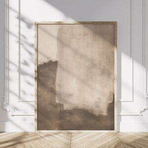 Abstract Wabi Sabi Beige Brown Art, Minimalist Print, Japandi Moody Art, Mid Century Abstract ...