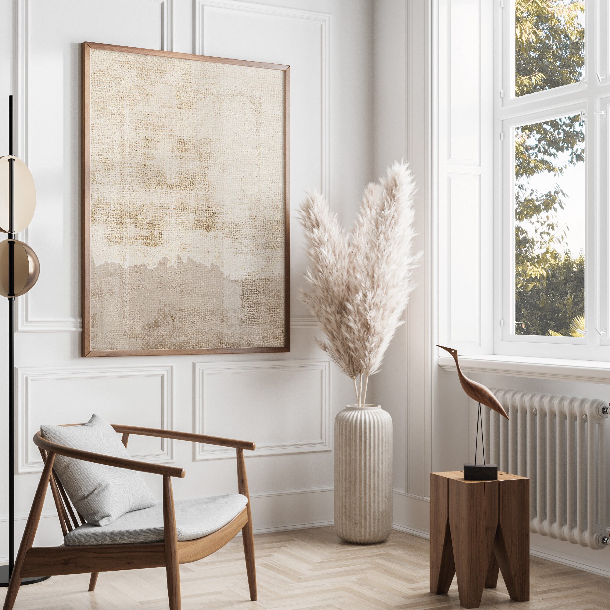 Beige Wabi Sabi Painting Wall Art Beige Handmade Wall Art Oversized ...