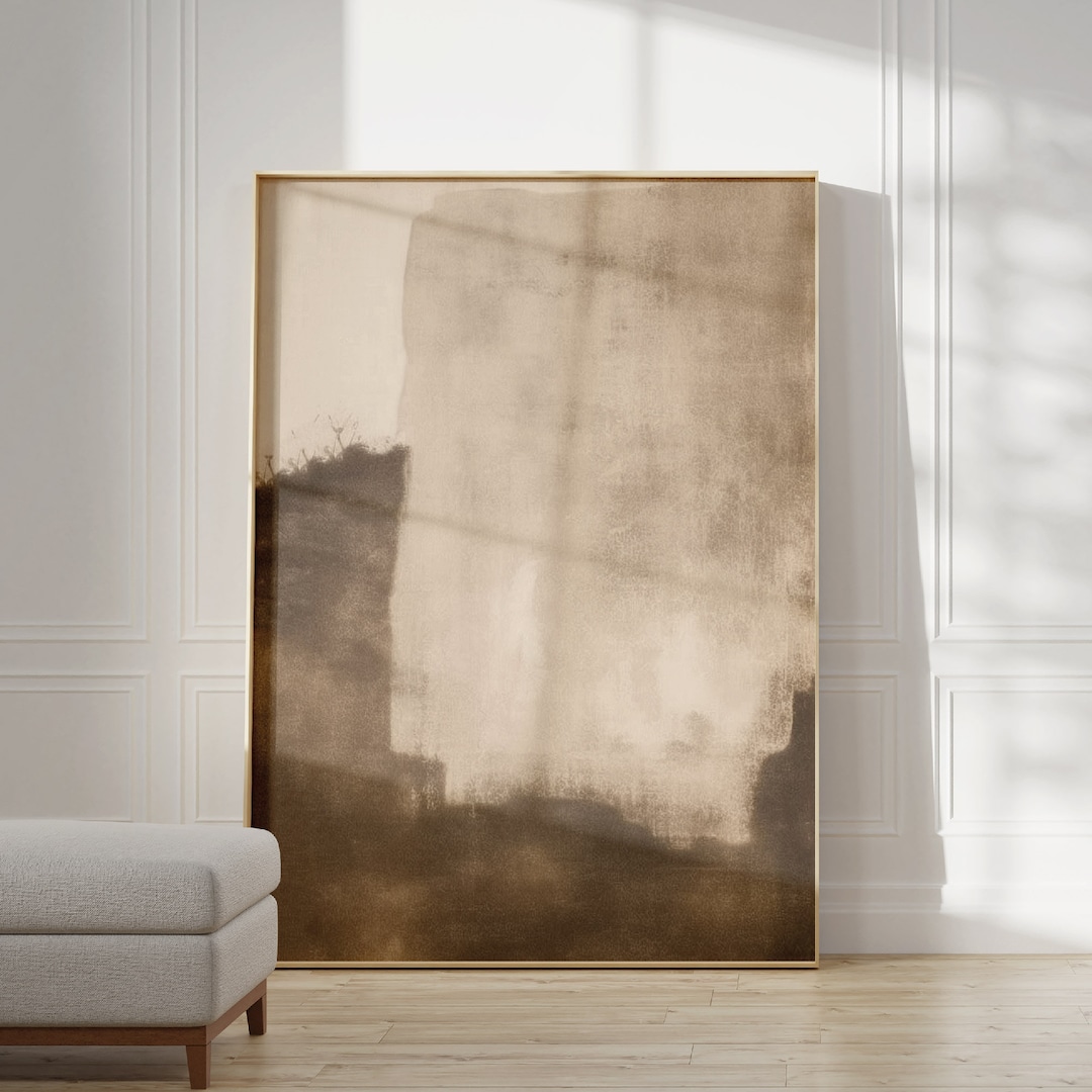 Abstract Wabi Sabi Beige Brown Art, Minimalist Print, Japandi Moody Art ...
