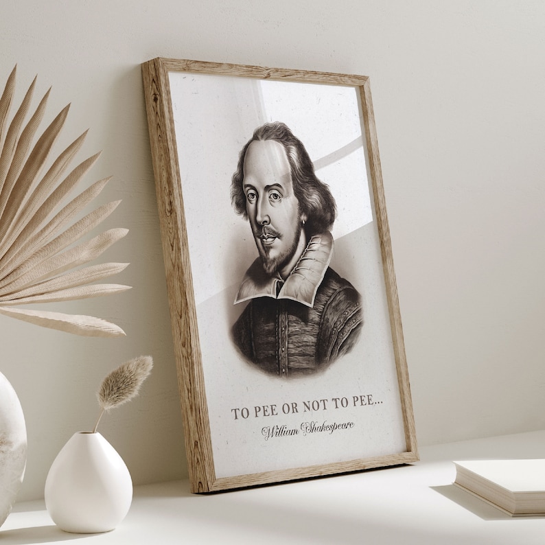 Funny Bathroom Art Poster Print William Shakespeare Vintage Style Wall ...