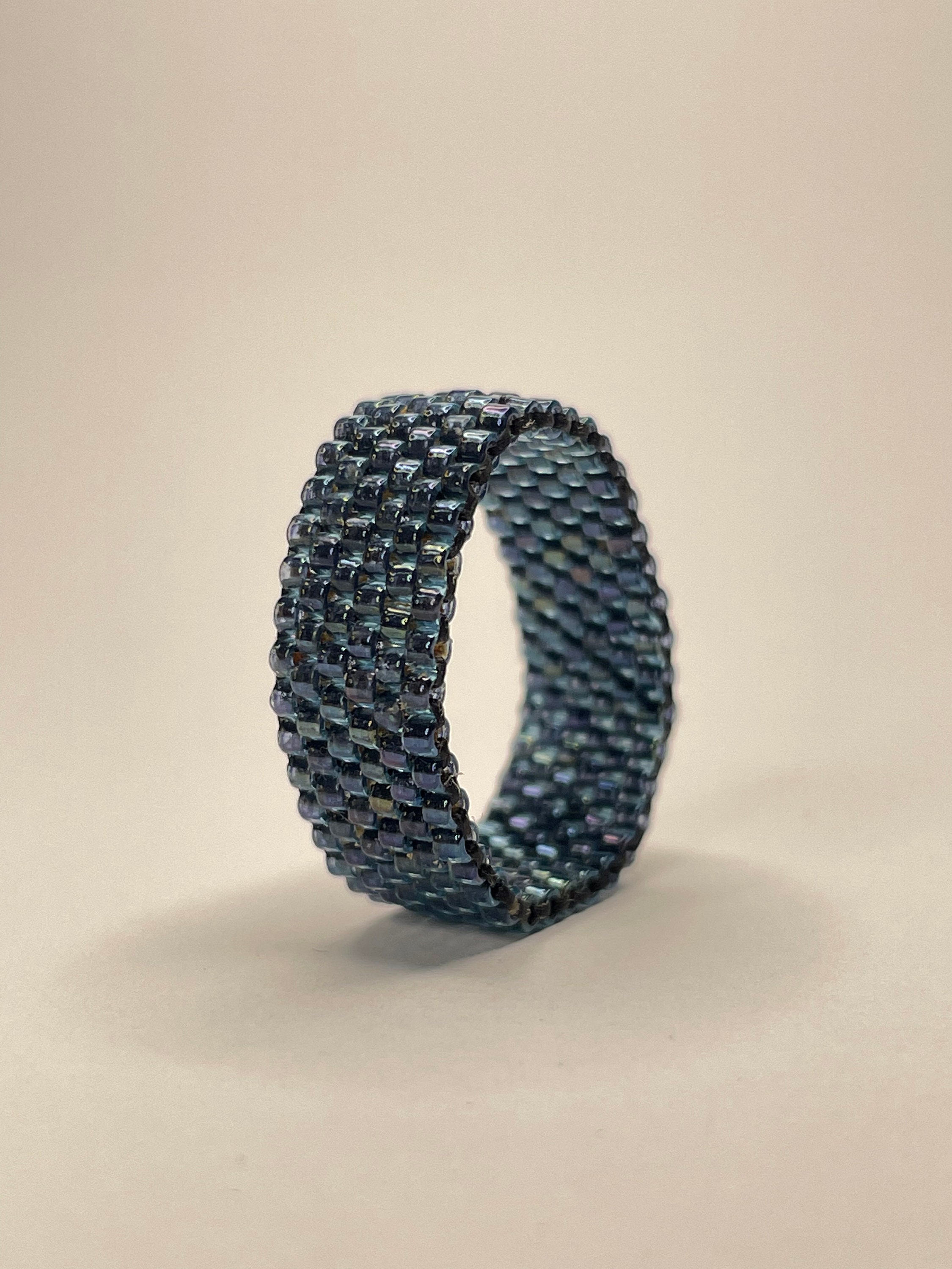 Peyote Ring in Matt Black, Blue and Green - Etsy