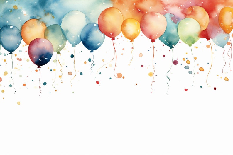 Watercolor Birthday Confetti Clipart, 10 High Quality Watercolor ...