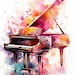 Watercolor Musical Piano Clipart, 12 High Quality Watercolor Musical ...
