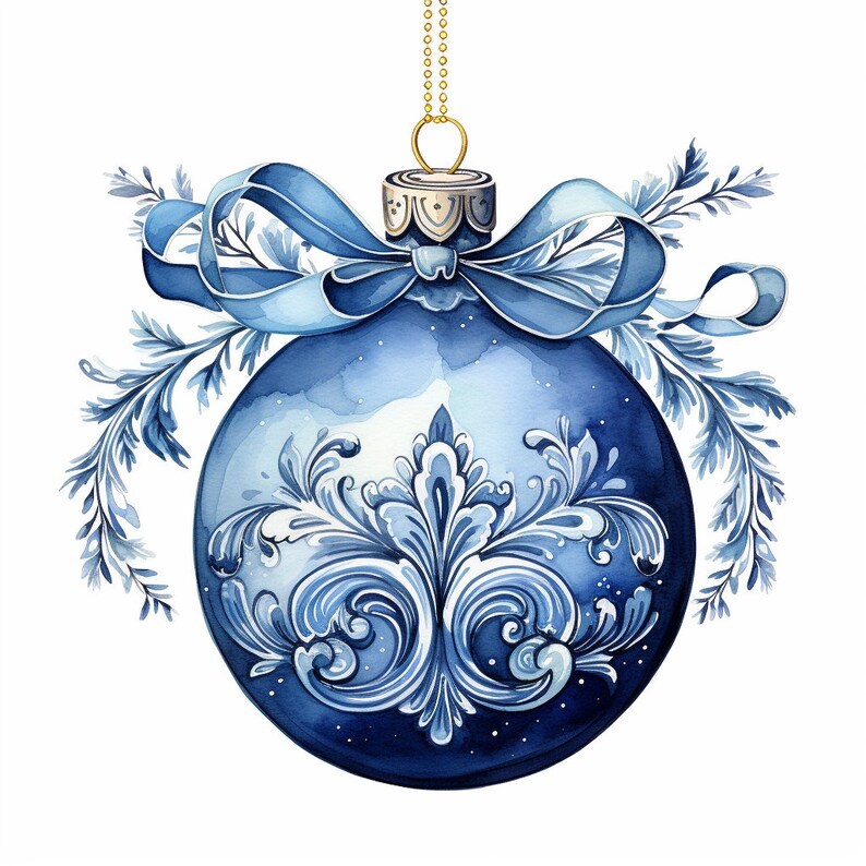Watercolor Christmas Ornament Clipart, 12 High Quality Christmas ...