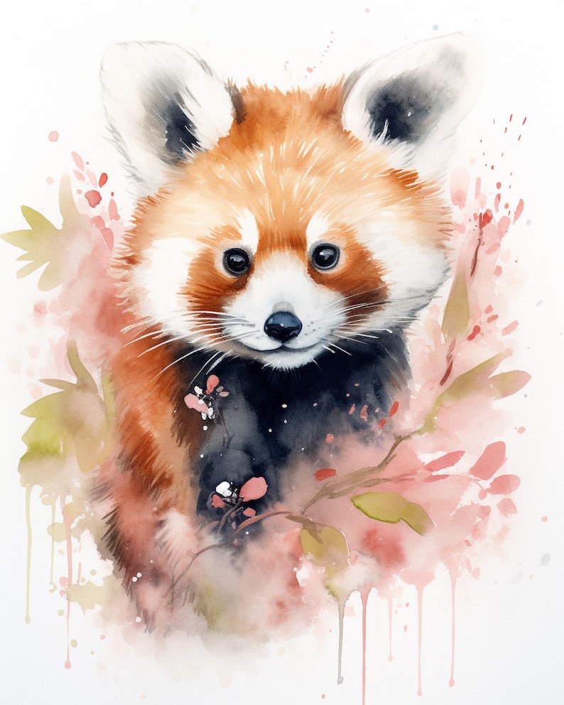 Watercolor Red Panda Clipart, 12 High Quality Red Panda Jpgs, for Card ...