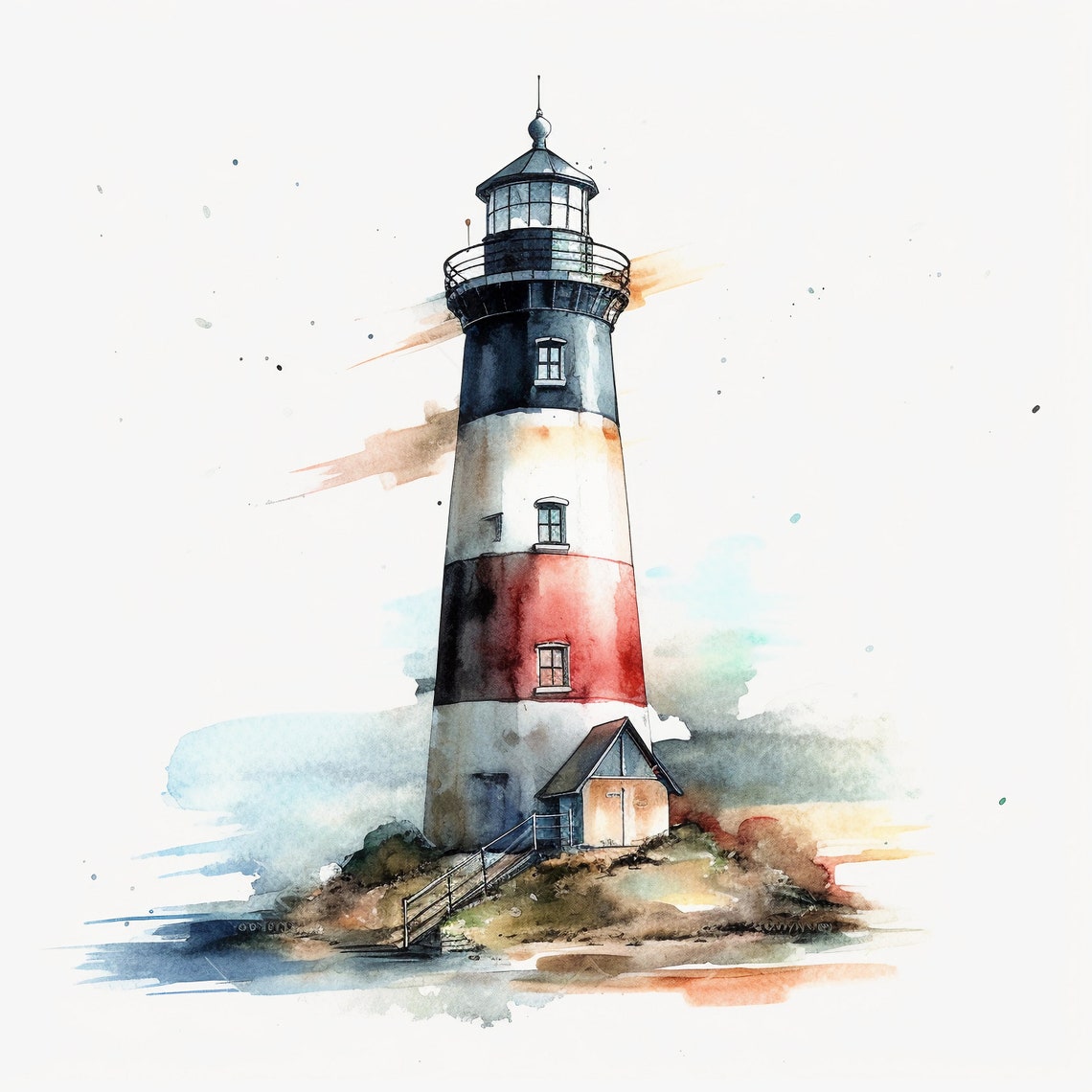 Watercolor Lighthouse Clipart 9 High Quality Lighthouse Jpgs - Etsy