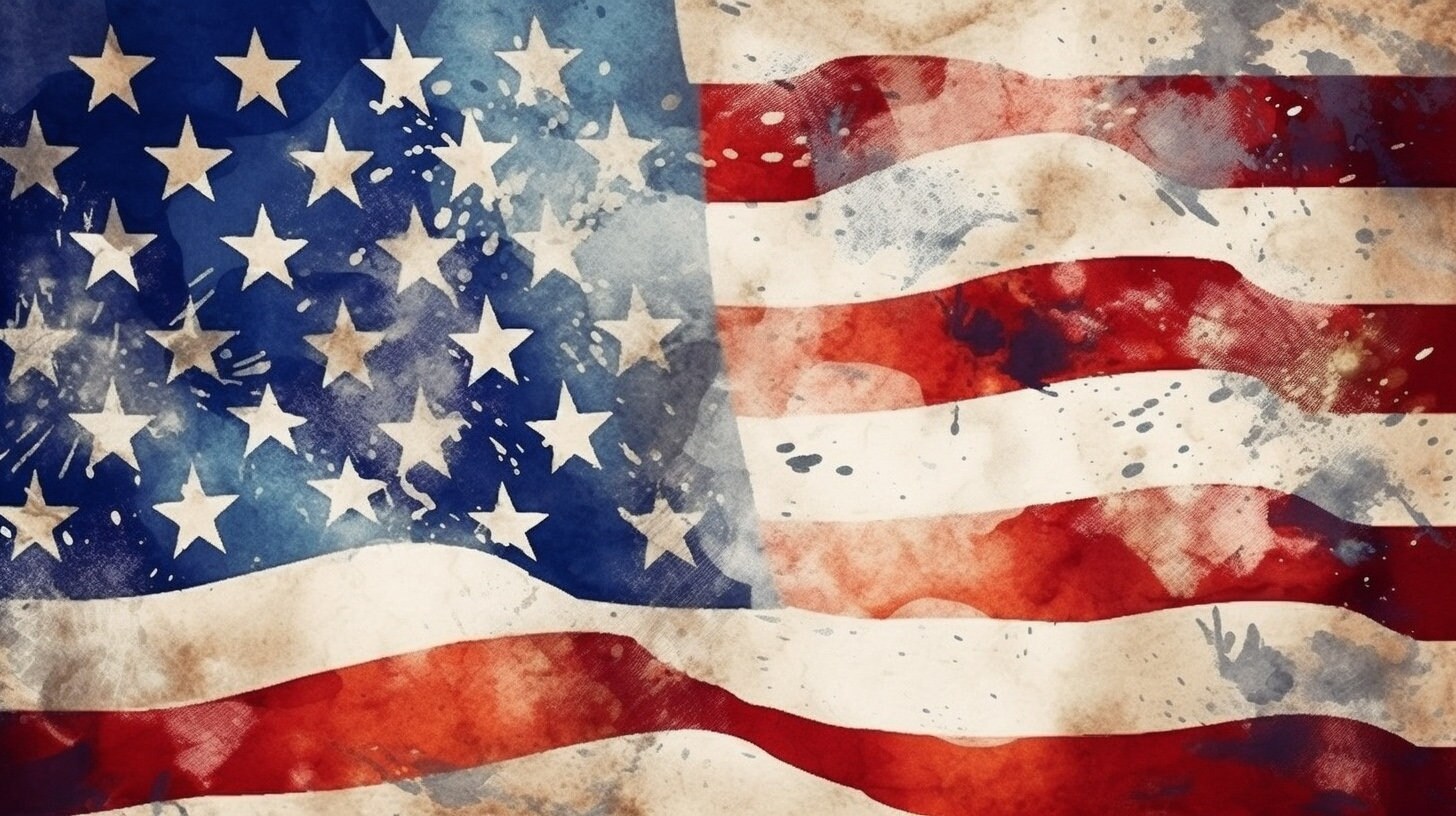 Watercolor Grunge American Flag Clipart, 10 High Quality Grunge ...