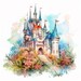 Watercolor Enchanted Castle Clipart, 10 High Quality Watercolor ...
