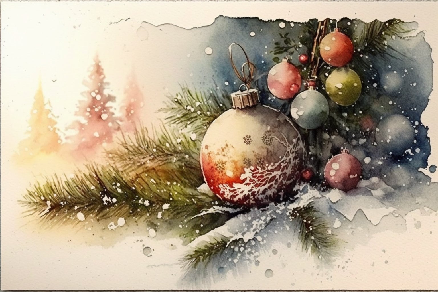 Watercolor Christmas Card Clipart, 12 High Quality Christmas Card Jpgs ...