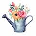 Watercolor Watering Can Floral Clipart, 10 High Quality Watering Can ...