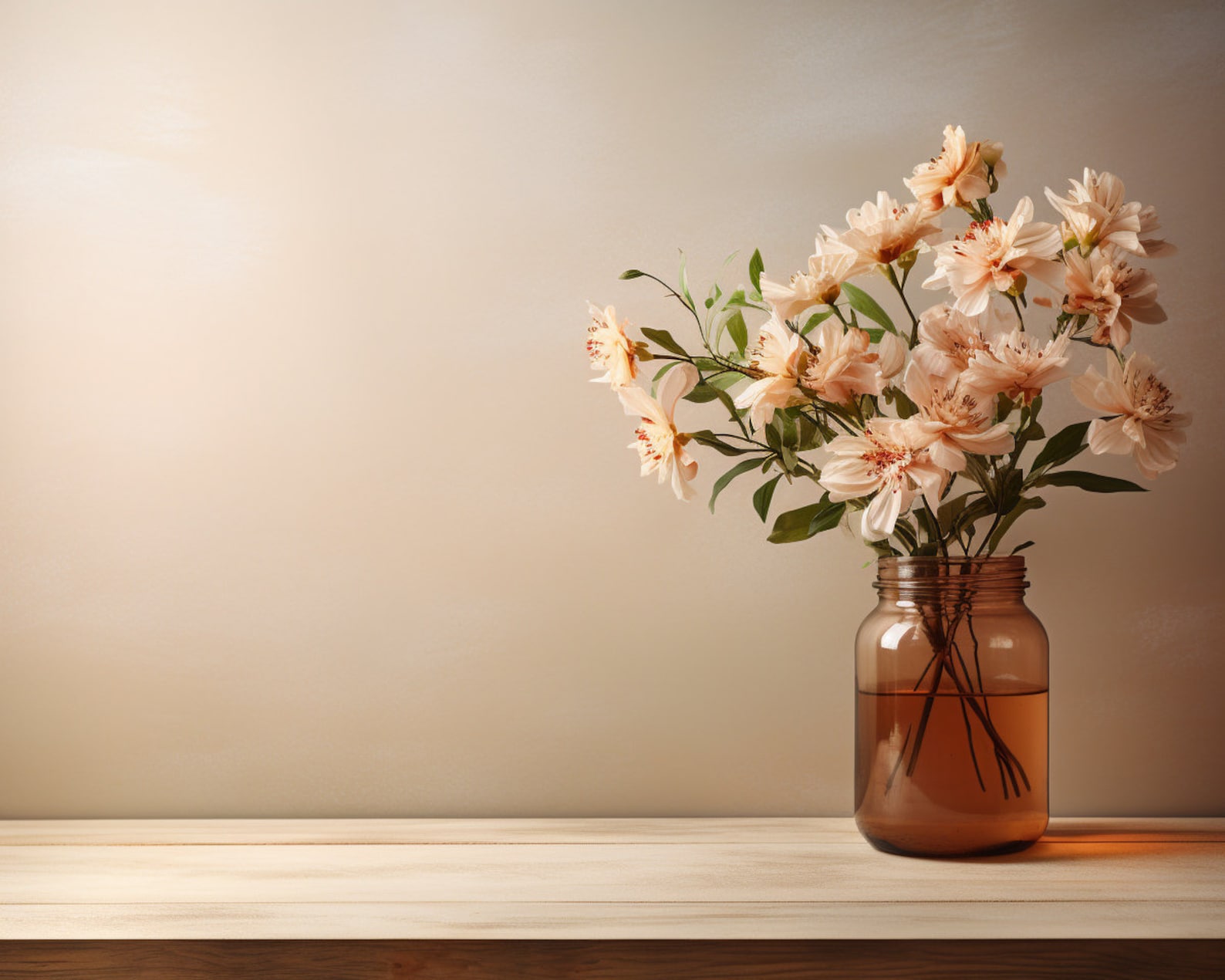 Wood Table & Flowers Background Product Mockup, 10 High Quality Flowers ...