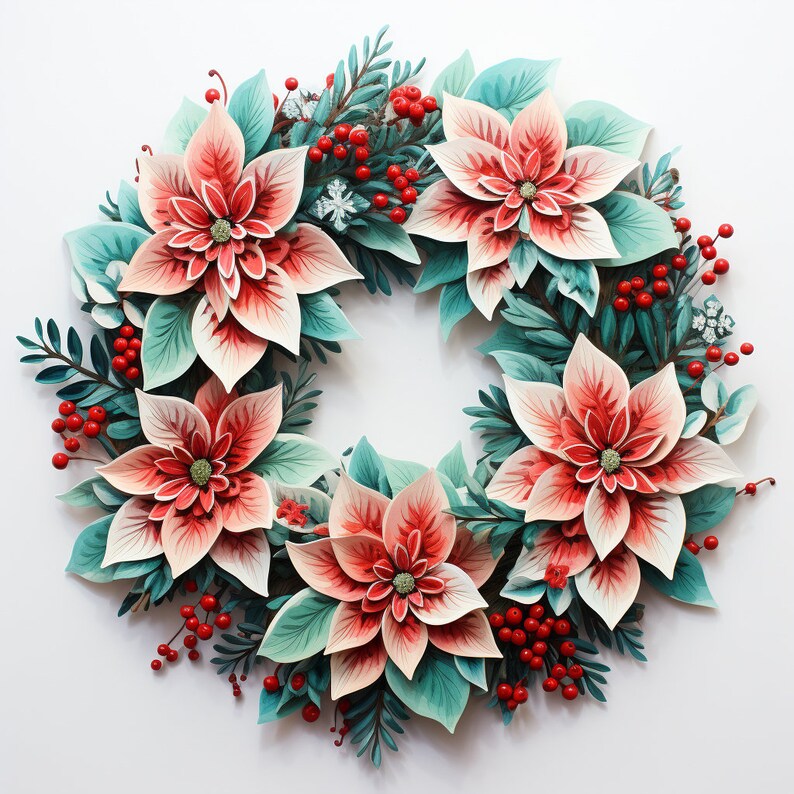 Watercolor Christmas Wreaths Clipart, 12 High Quality Christmas Wreaths ...