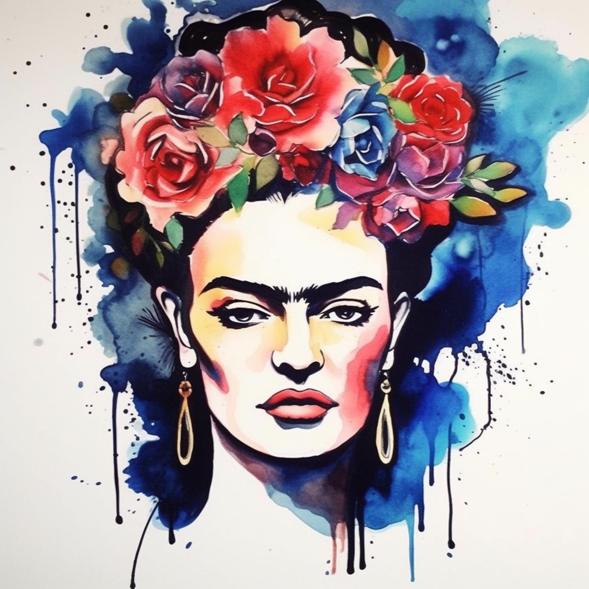 Watercolor Frida Kahlo Flowers Clipart, 8 High Quality Frida Kahlo ...