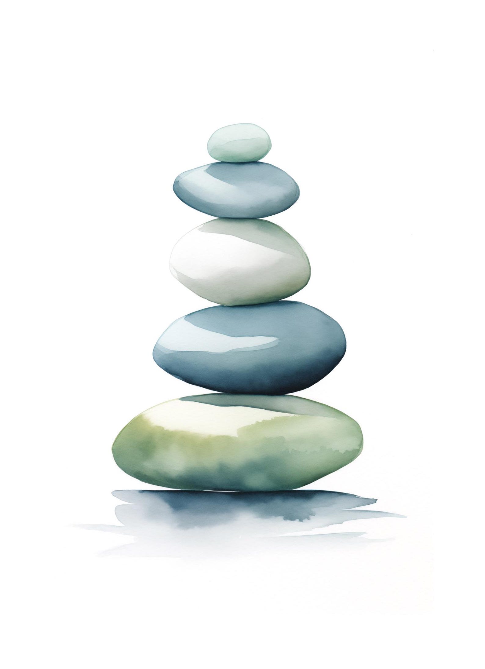 Watercolor Balanced Stones Clipart, 10 High Quality Balanced Stones ...